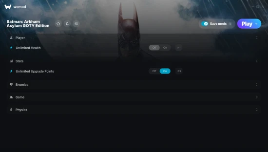 Batman: Arkham Asylum GOTY Edition Cheats & Trainers for PC | WeMod