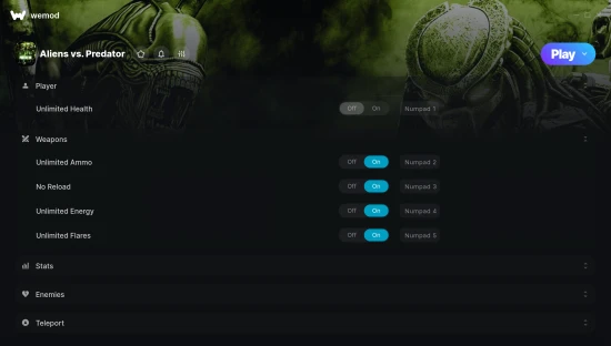 Aliens vs. Predator Cheats & Trainers for PC | WeMod